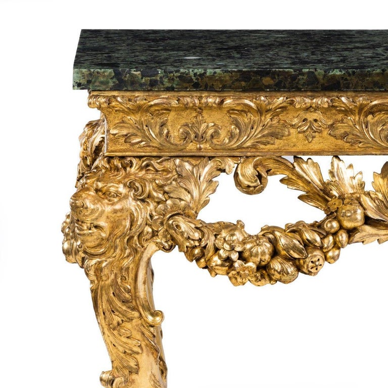 Imposing Victorian Giltwood Console Table in the Manner of William Kent ...