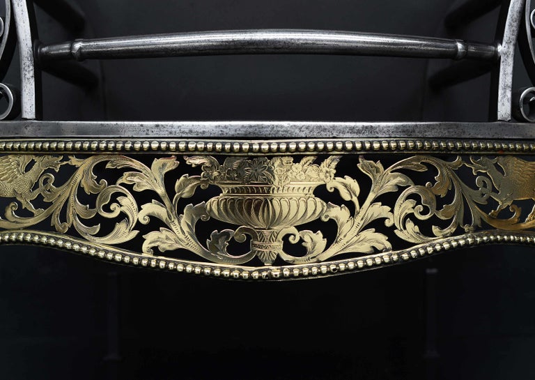 Impressive Brass and Steel Neo-Classical Firegrate For Sale at 1stDibs
