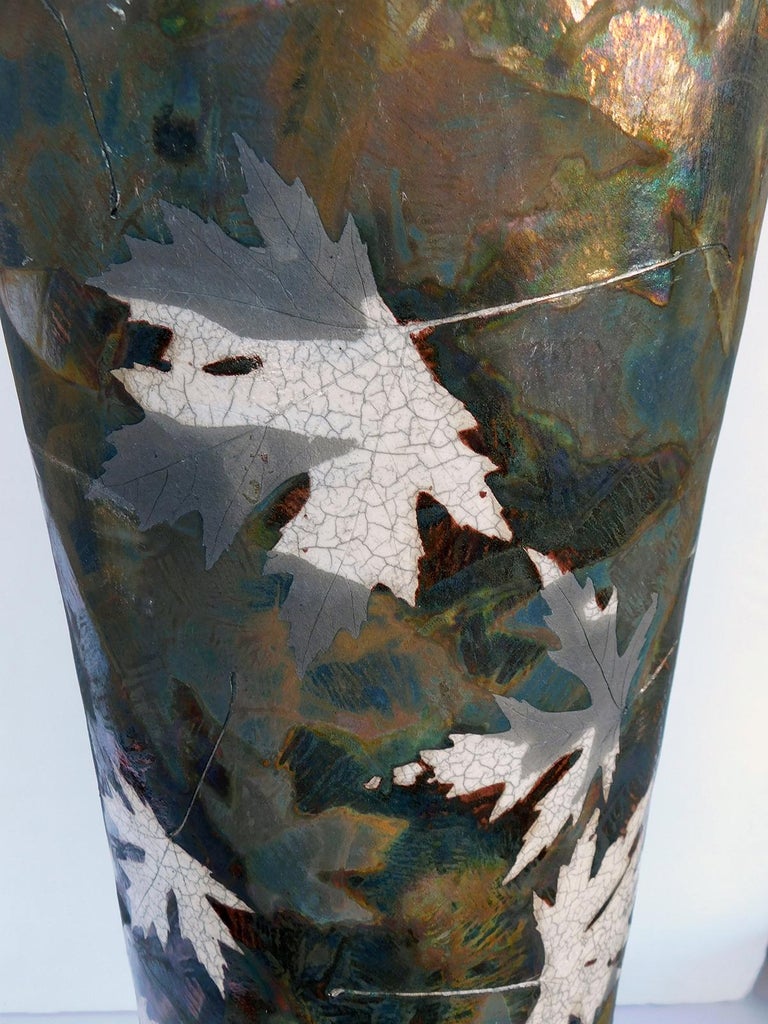 Impressively Large American Raku Ceramic Art Potter Vase, Signed For ...