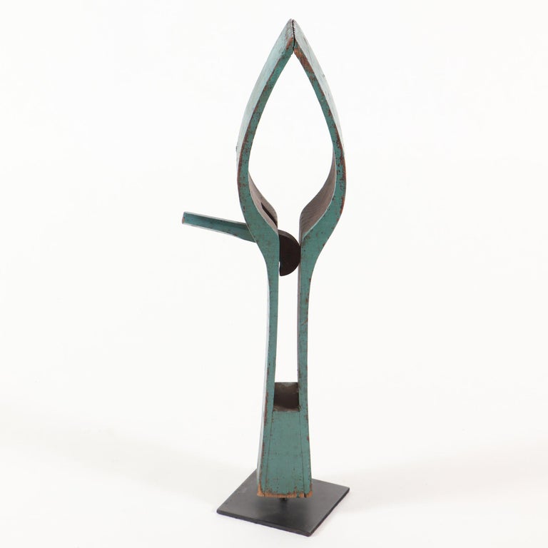 Industrial Painted Wood Tanner Instrument on Black Metal Base, circa ...