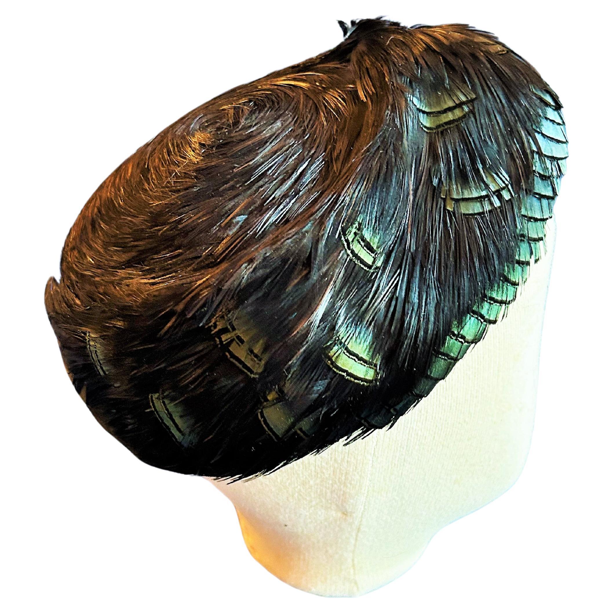 An iridescent feather Bibi Hat possibly by Maison Lemarié - Paris Circa ...