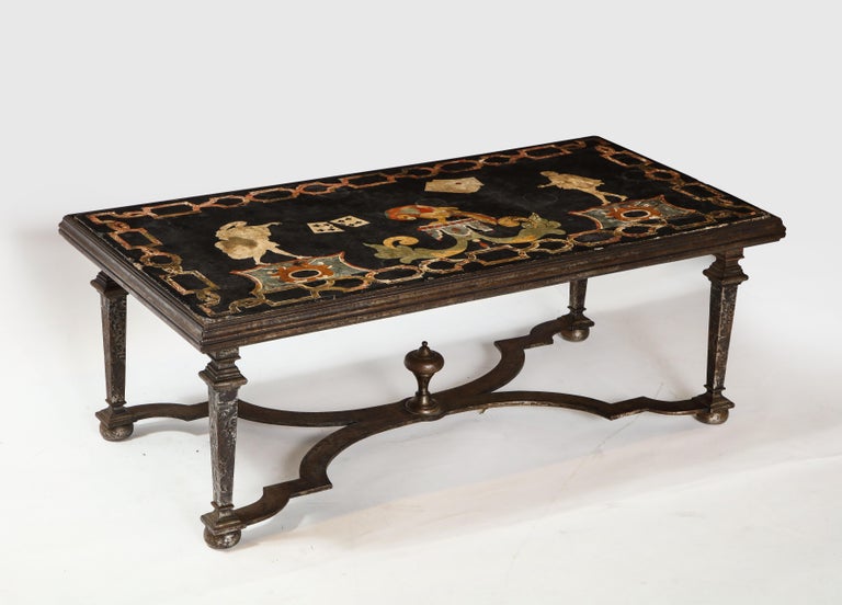 Italian 17th Century Scagliola Panel Mounted on Iron Base as a Coffee ...