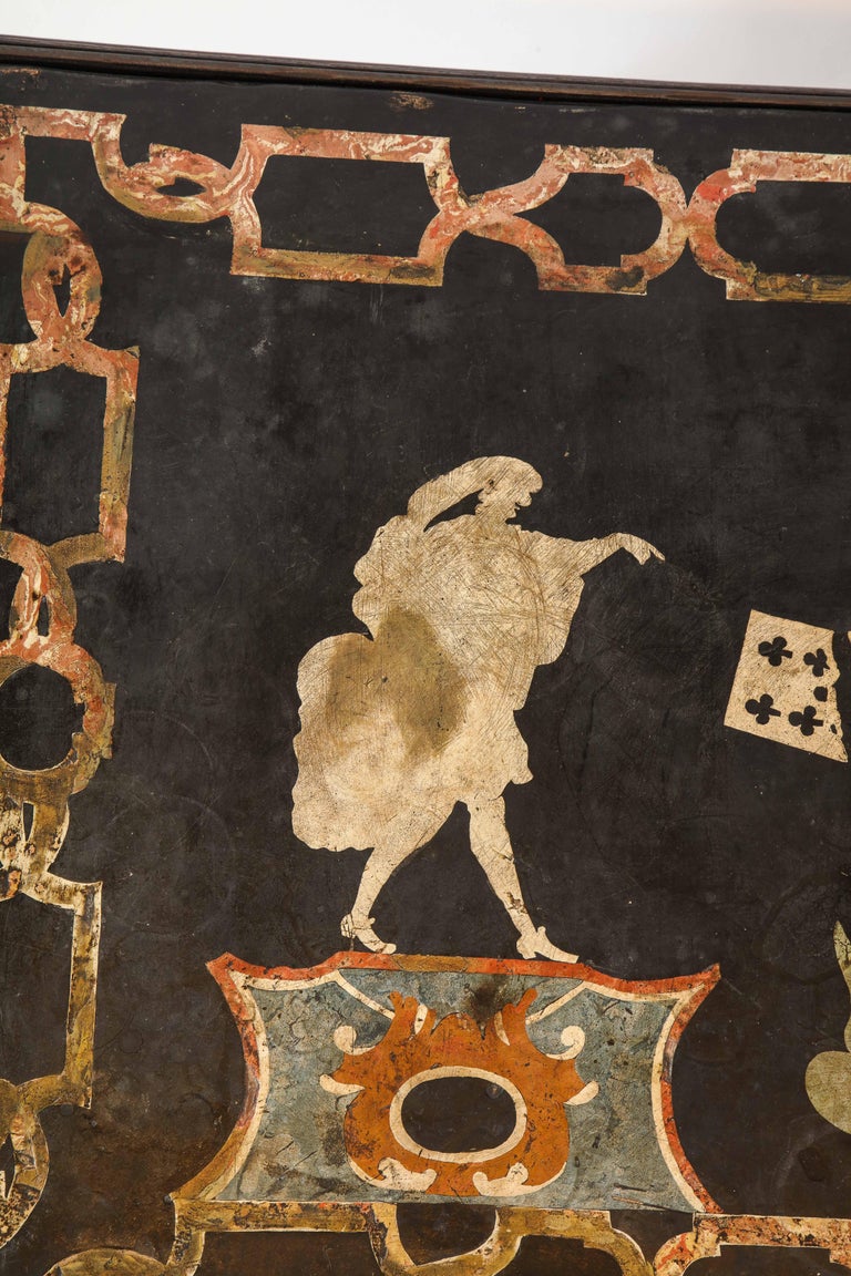 Italian 17th Century Scagliola Panel Mounted on Iron Base as a Coffee ...