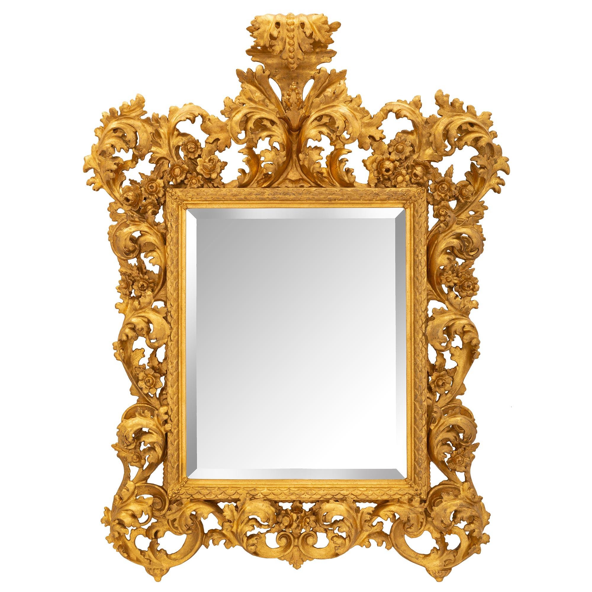 Italian Mid 19th Century Baroque St. Double Framed Giltwood Mirror For ...