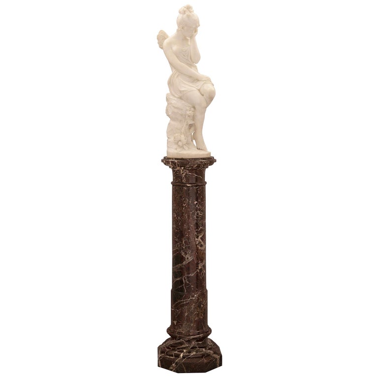 Italian 19th Century Marble Statue of Psyche on Her Original Pedestal ...