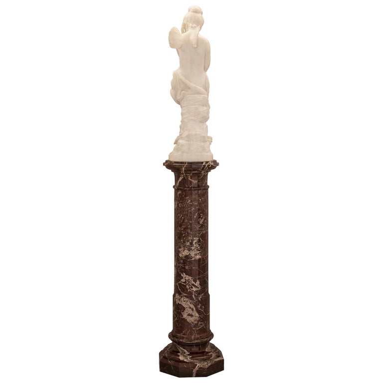 Italian 19th Century Marble Statue of Psyche on Her Original Pedestal ...