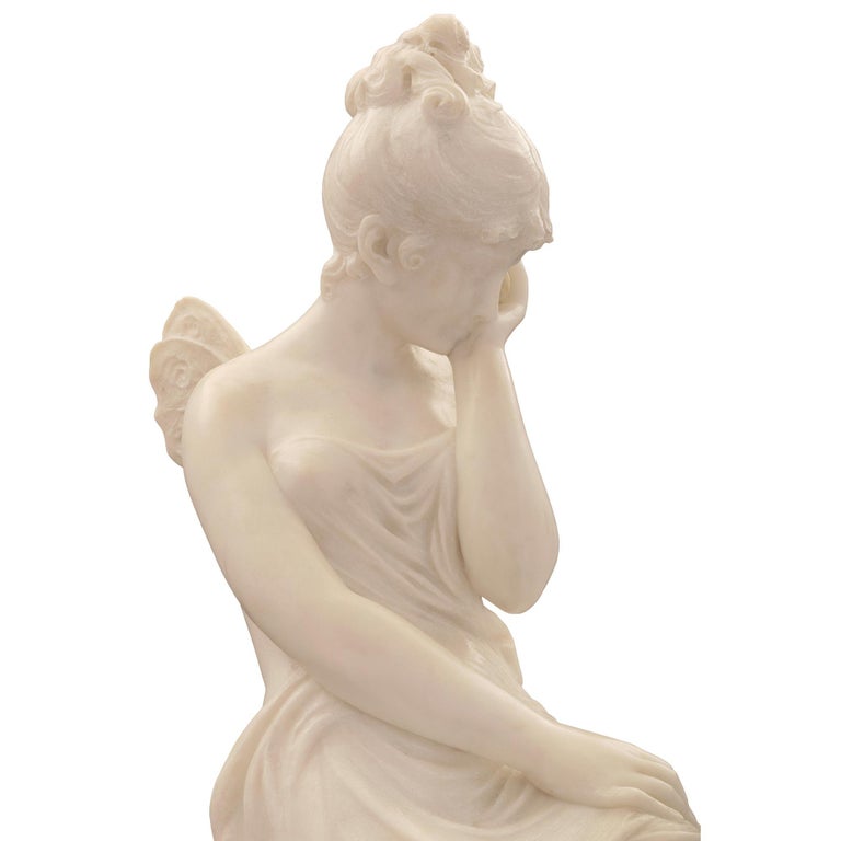 Italian 19th Century Marble Statue of Psyche on Her Original Pedestal ...
