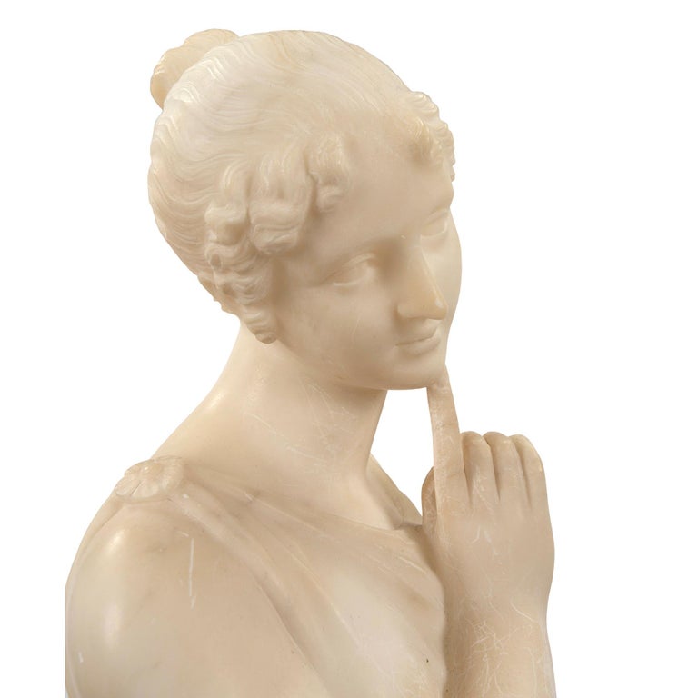 Italian 19th Century Neoclassical Style Alabaster Statue of a Maiden at ...