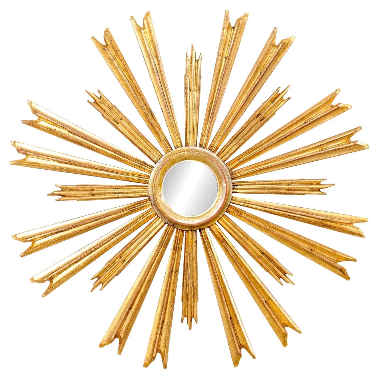 Metal Arrow Sun Ray Mirror For Sale at 1stDibs