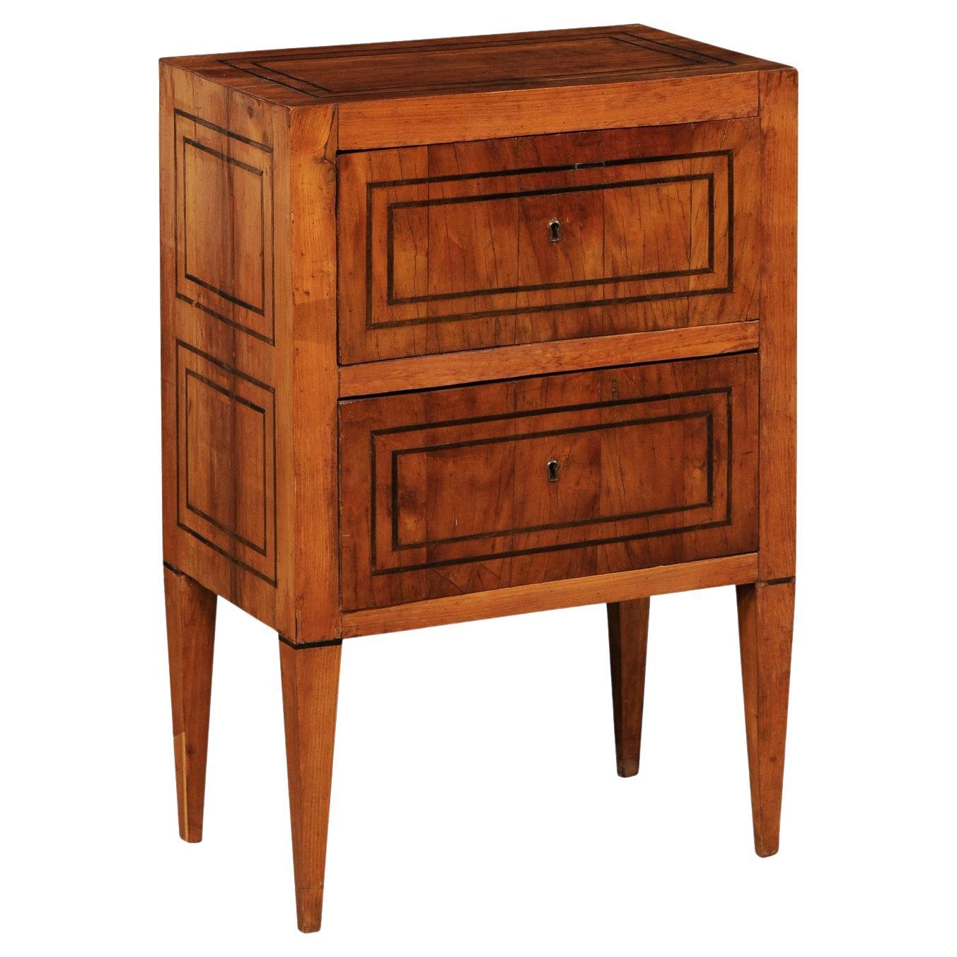 Swedish 19th C. Raised Side Chest, 'End Table', W/Reeded Doors For Sale ...