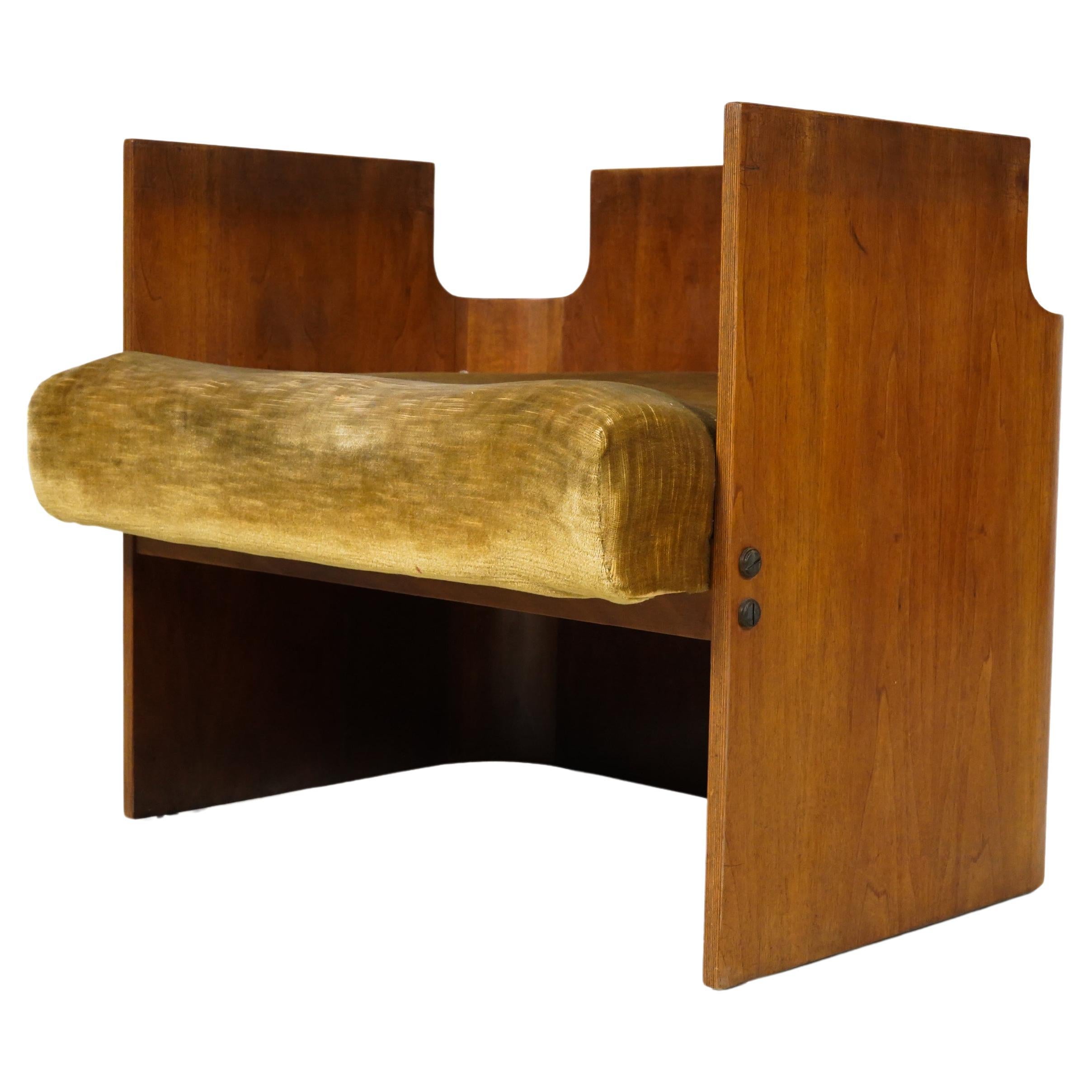 Italian Modernist Chair with Walnut Veneer at 1stDibs