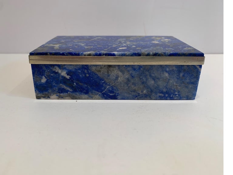Italian Polished Blue Agate Table Box For Sale at 1stDibs