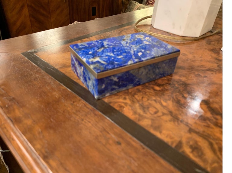 Italian Polished Blue Agate Table Box For Sale at 1stDibs