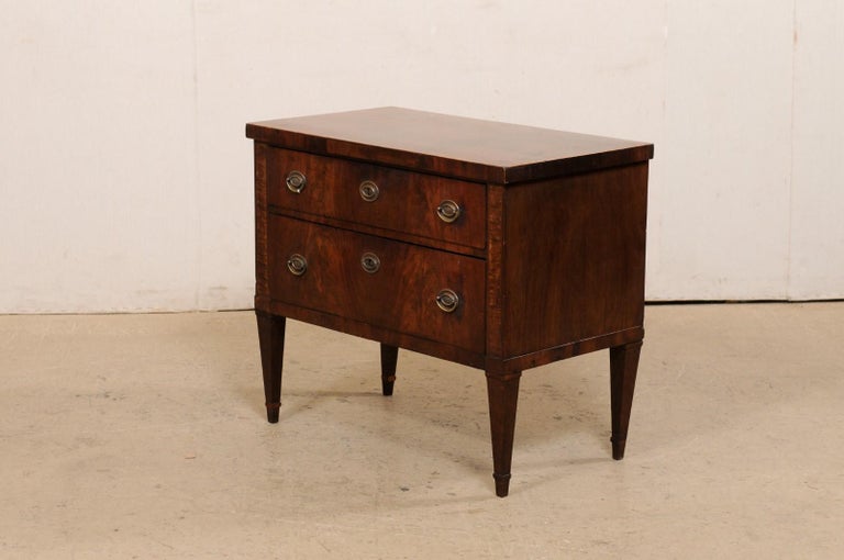 Italian Raised Two-Drawer Chest, with Lovely Matchbook Veneers, circa ...