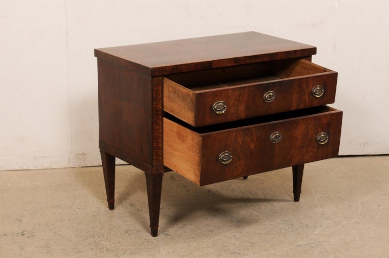 Italian Raised Two-Drawer Chest, with Lovely Matchbook Veneers, circa ...
