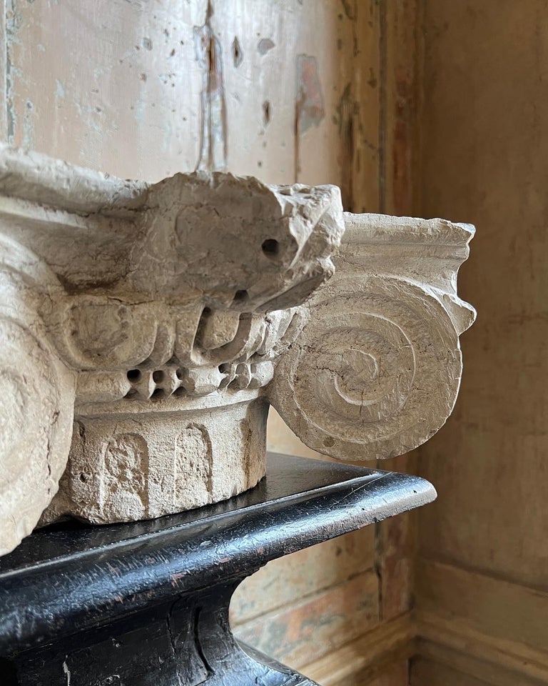 Italian Renaissance Istrian Stone Ionic Capital, C.1500 For Sale at 1stDibs