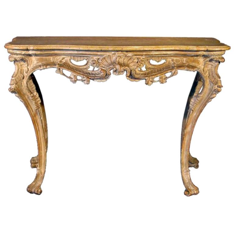 Console italienne rococo peinte en crème En vente sur 1stDibs