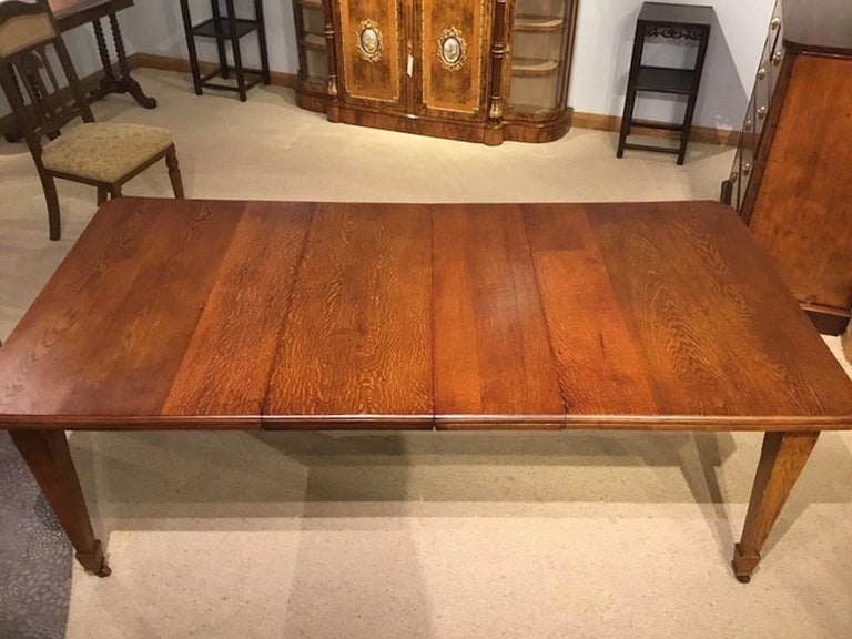 Oak Arts and Crafts Period Extending Dining Table and 8 Chairs at 1stDibs