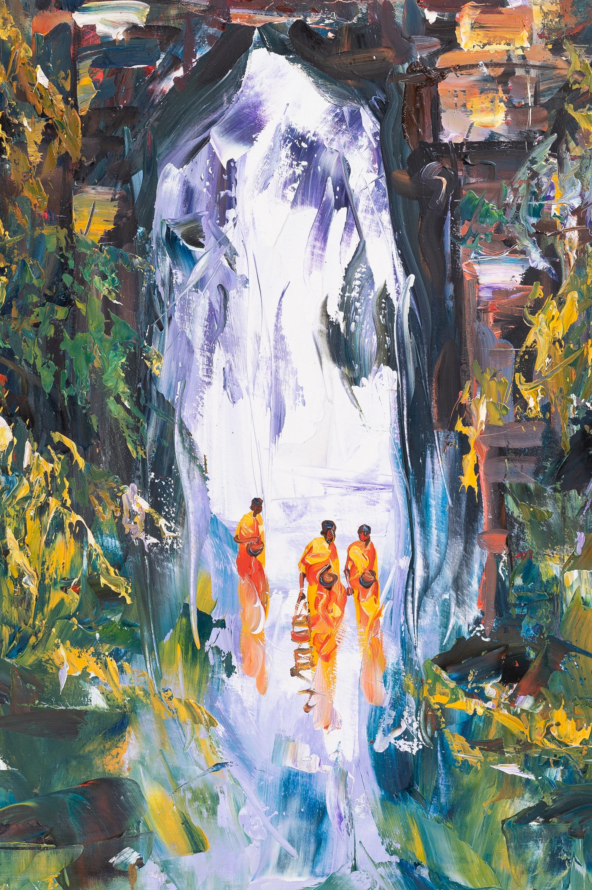 Oil Painting of Angkor Thom by Sophannarith, Cambodia, 20th Century For ...