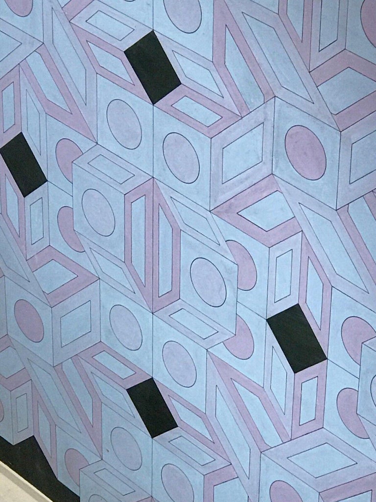 An Op-Art Acrylic Painting by Guy Pouppez, Monaco 1970 For Sale at 1stDibs