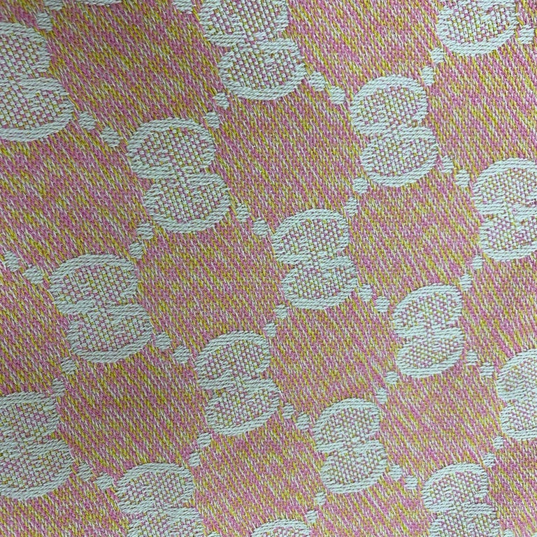 An Orange and Pink Wool Gucci Continuous Logo Scarf For Sale at 1stDibs