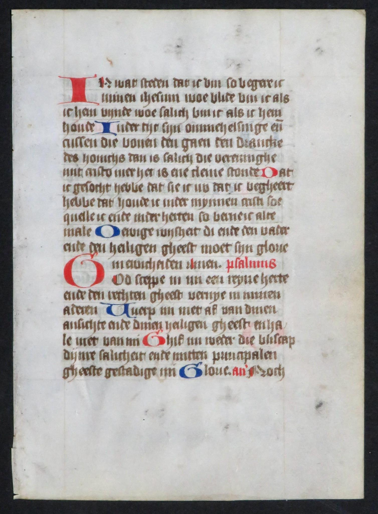An Original 15th C. Leaf from A Book of Hours of Utrecht, Netherlands ...