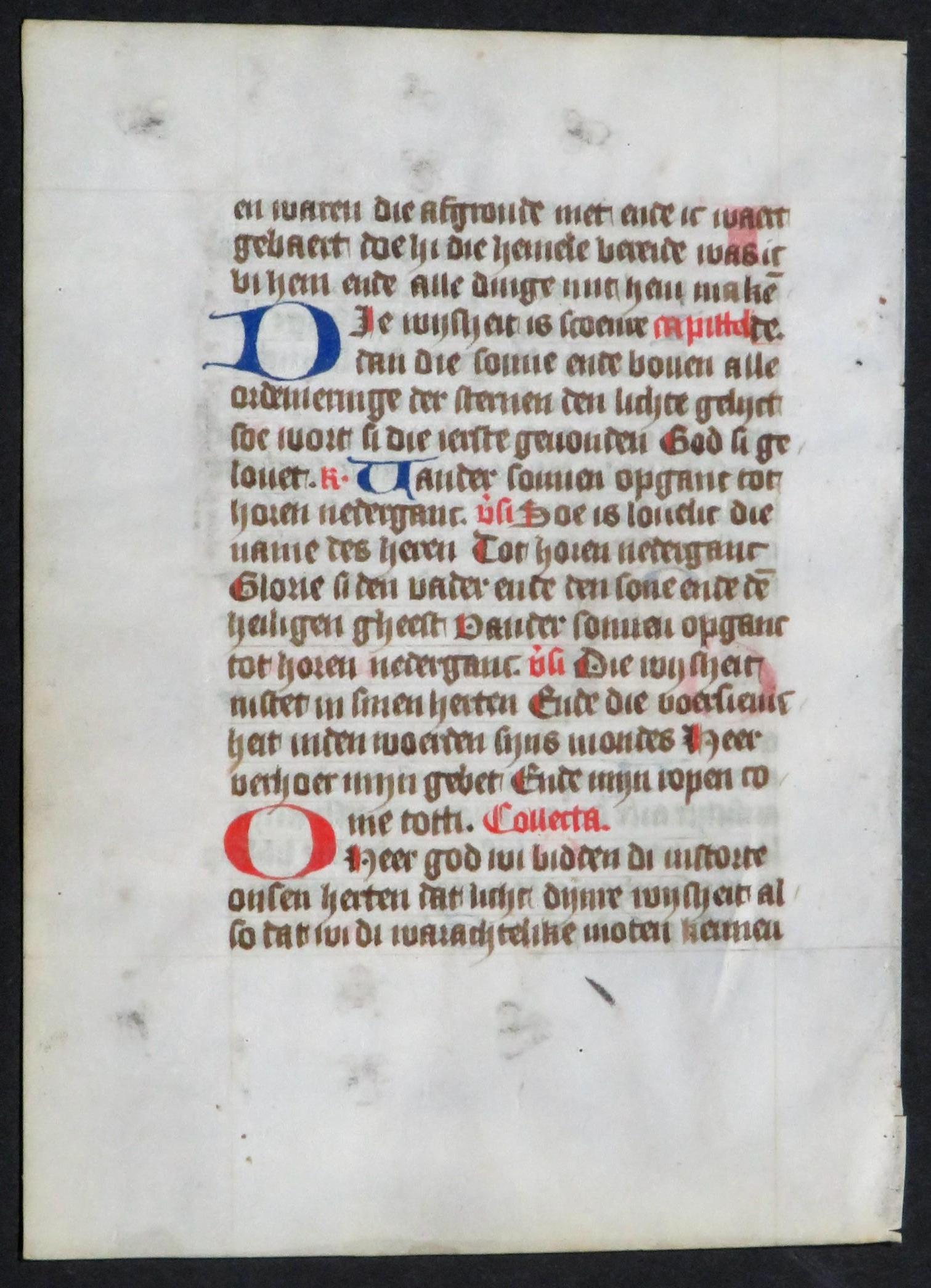 An Original 15th C. Leaf from A Book of Hours of Utrecht, Netherlands ...