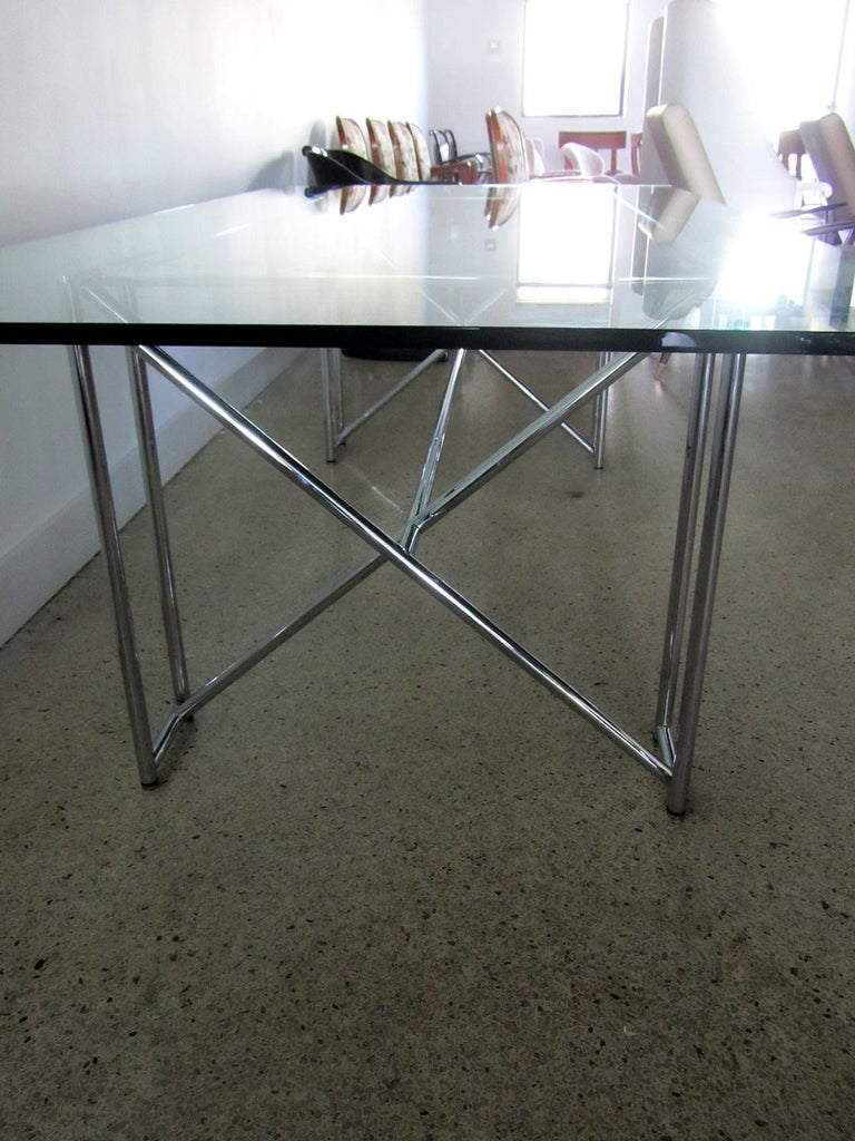 Original German Modern Chrome Double X Table, Eileen Gray For Sale at 1stDibs
