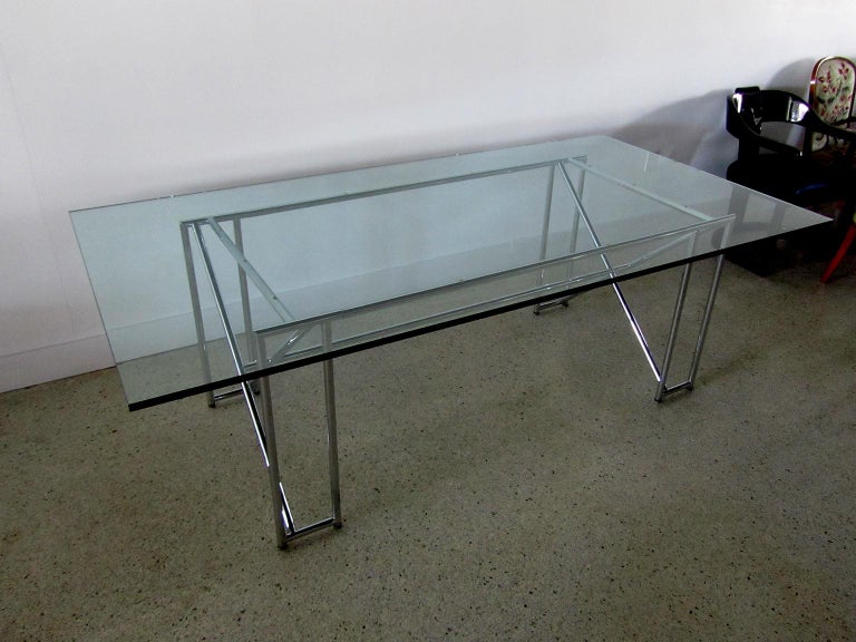 Original German Modern Chrome Double X Table, Eileen Gray For Sale at 1stDibs