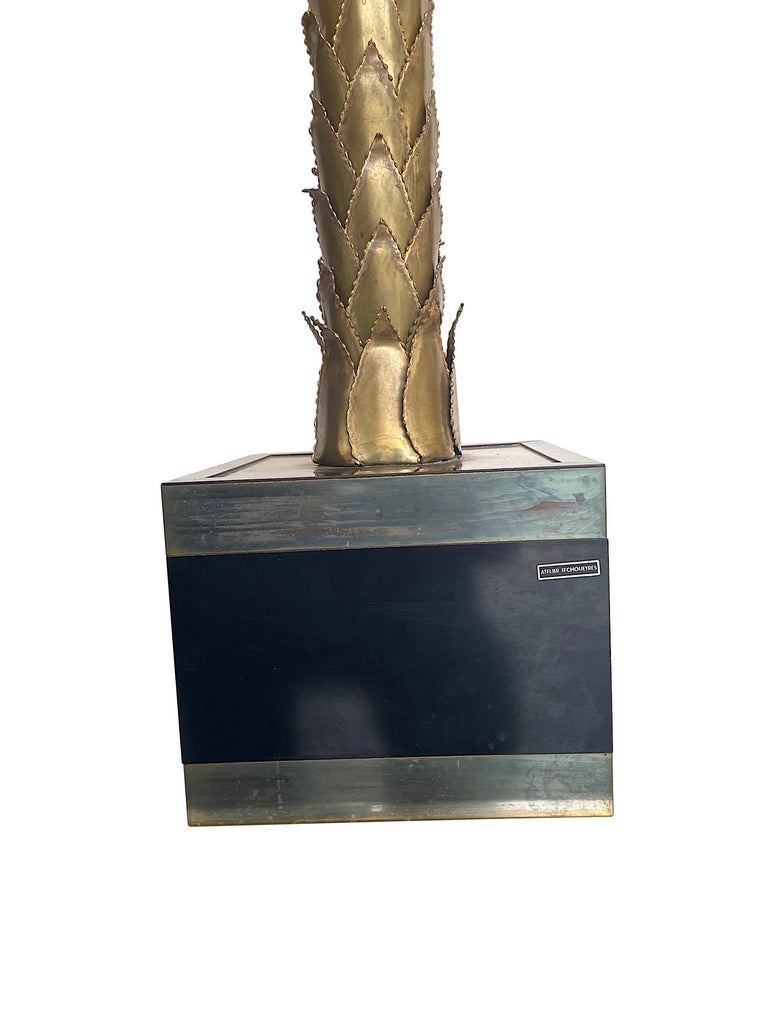 Orignal Maison Jansen Torch Cut Brass Palm Tree Lamp with Original ...