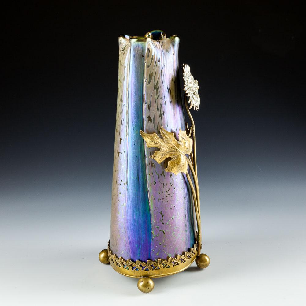 An Ormolu Mounted Loetz Volcano Papillon Vase, c1910 at 1stDibs
