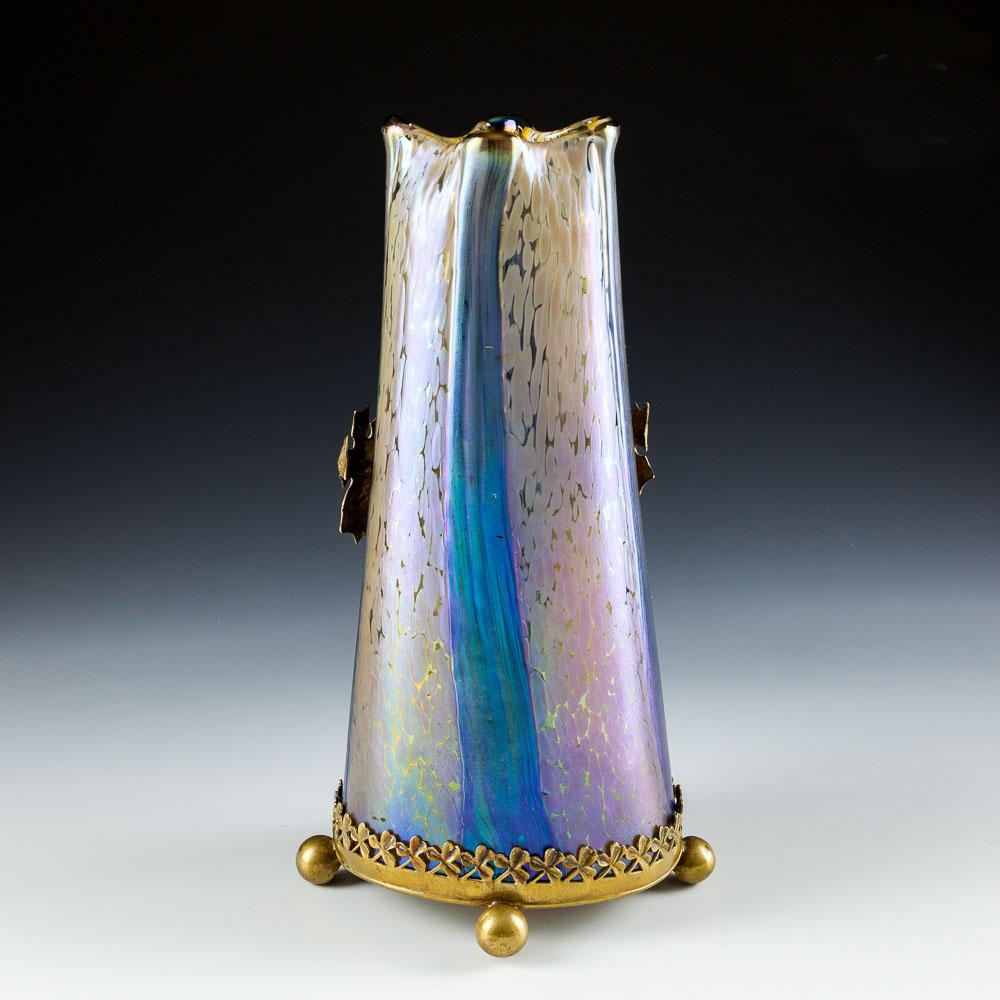 An Ormolu Mounted Loetz Volcano Papillon Vase, c1910 at 1stDibs