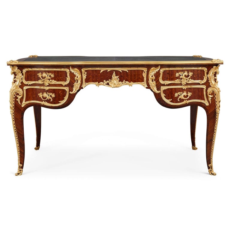 Ormolu Mounted Louis XV Style Kingwood and Marquetry Desk by Zwiener ...