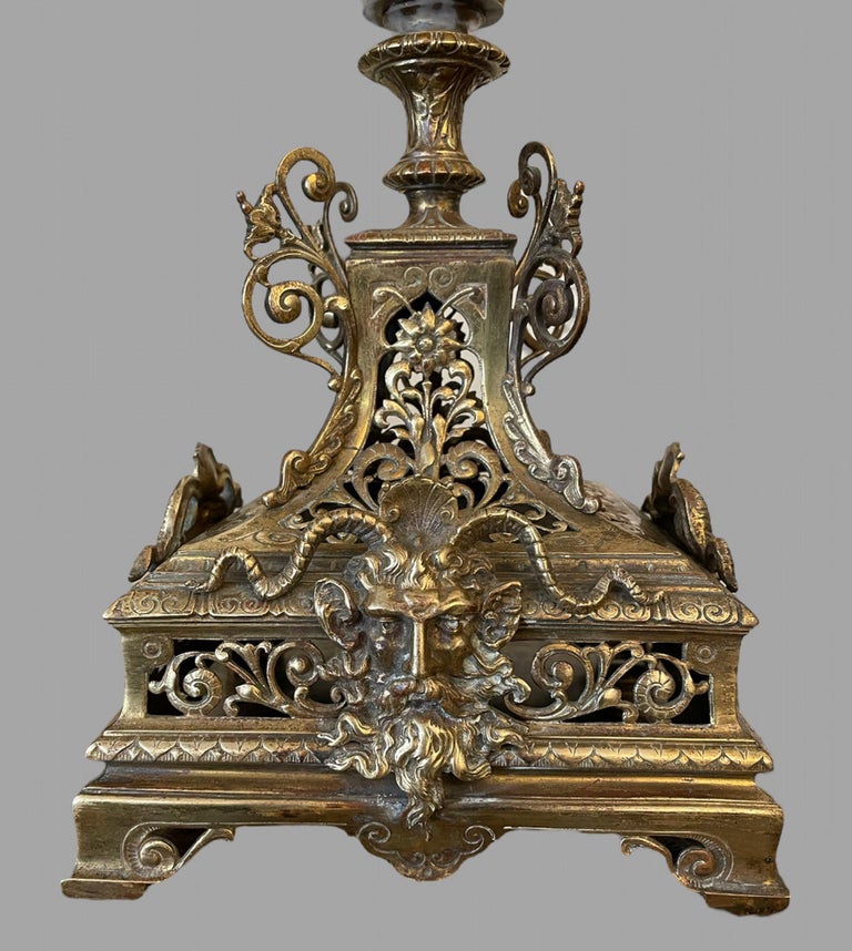 Ornate Brass and Ormolu Oil Lamp For Sale at 1stDibs