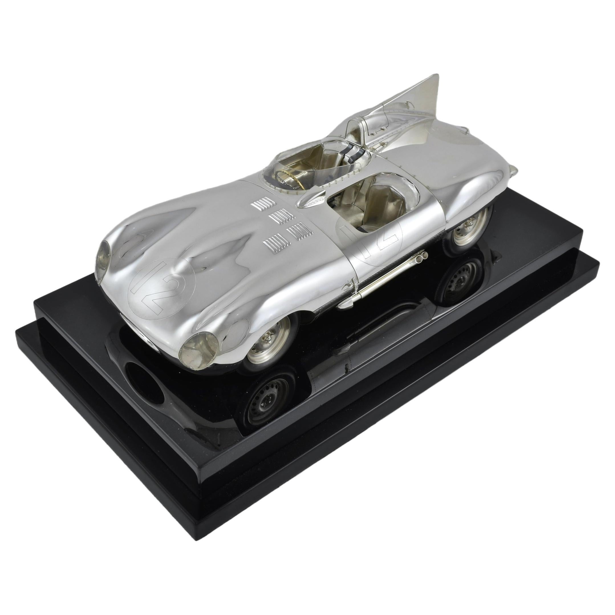 Pewter Model of Mike Hawthorn / Ivor Bueb 1955 Le Mans-Winning Jaguar D ...