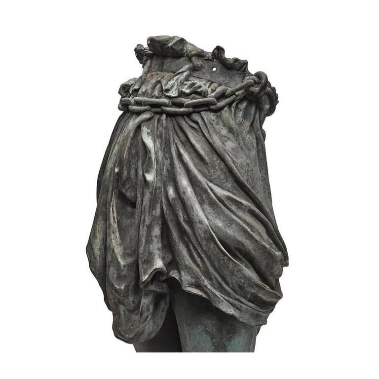 Over-Lifesize Patinated Bronze Greco Roman Standing Half-Figure of ...