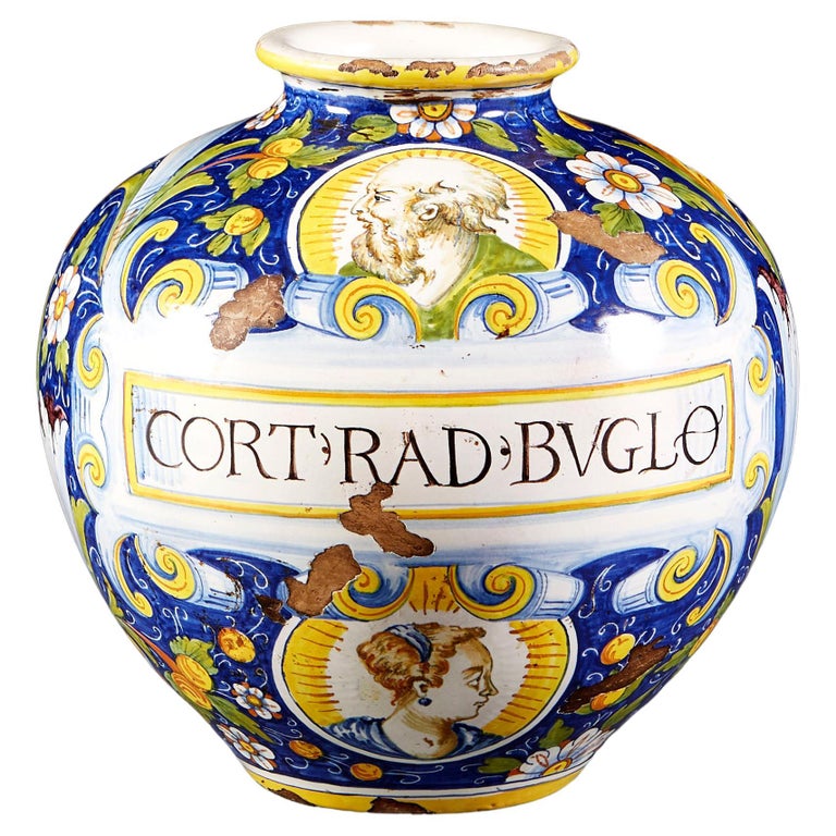 Overscale Faience Pottery Vase For Sale at 1stDibs