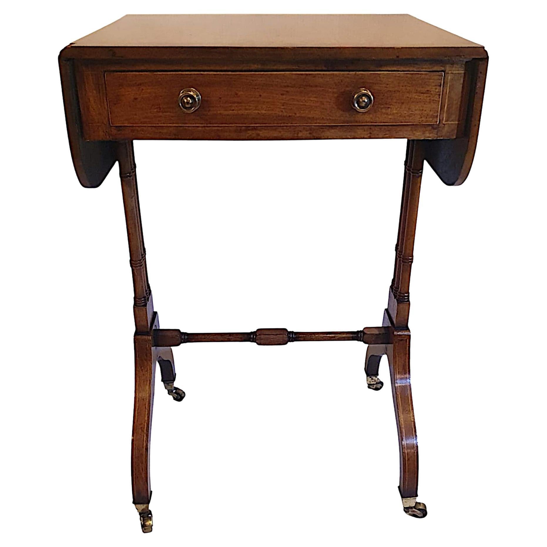 Unusual Antique Edwardian Quality Rosewood Inlaid Drop Leaf Centre ...