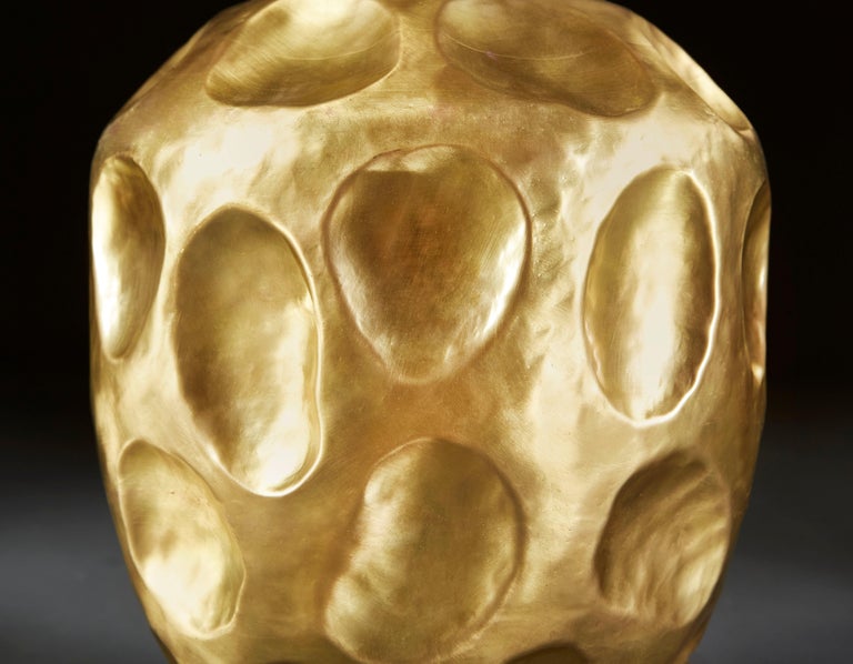 Unusual Pair of Anamorphic Brass Vases as Lamps For Sale at 1stDibs