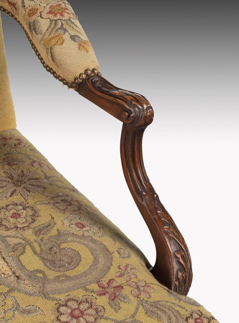 Unusual Pair of George III Style Mahogany Framed Gainsborough Chairs at ...