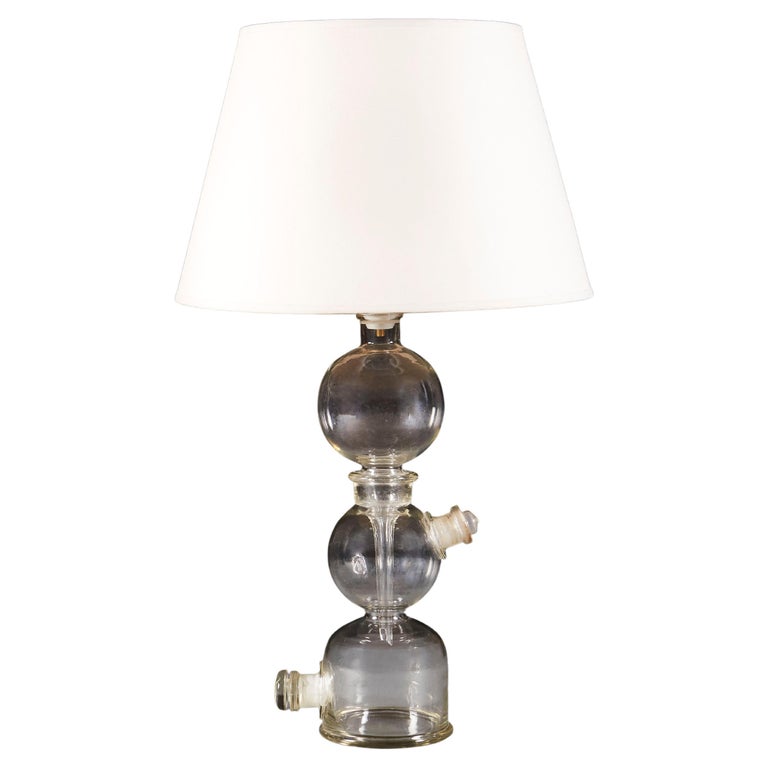 Unusual Scientific Distilling Glass Vessel as a Lamp For Sale at 1stDibs