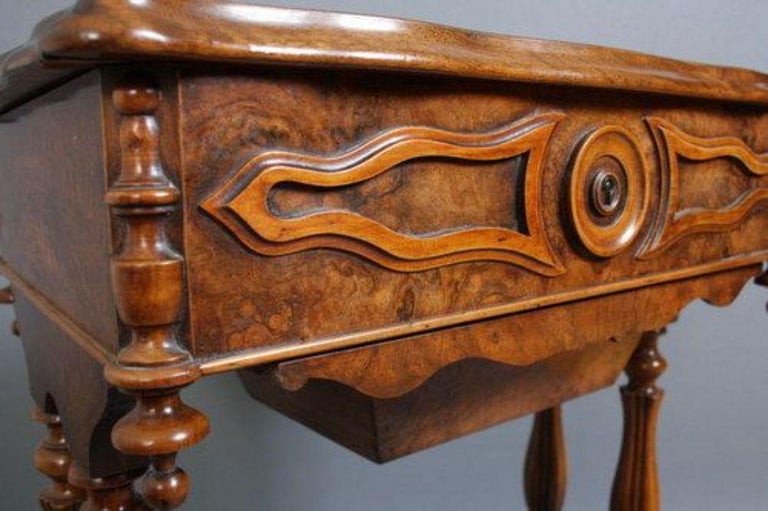 Unusual Victorian Work Table in Walnut For Sale at 1stDibs