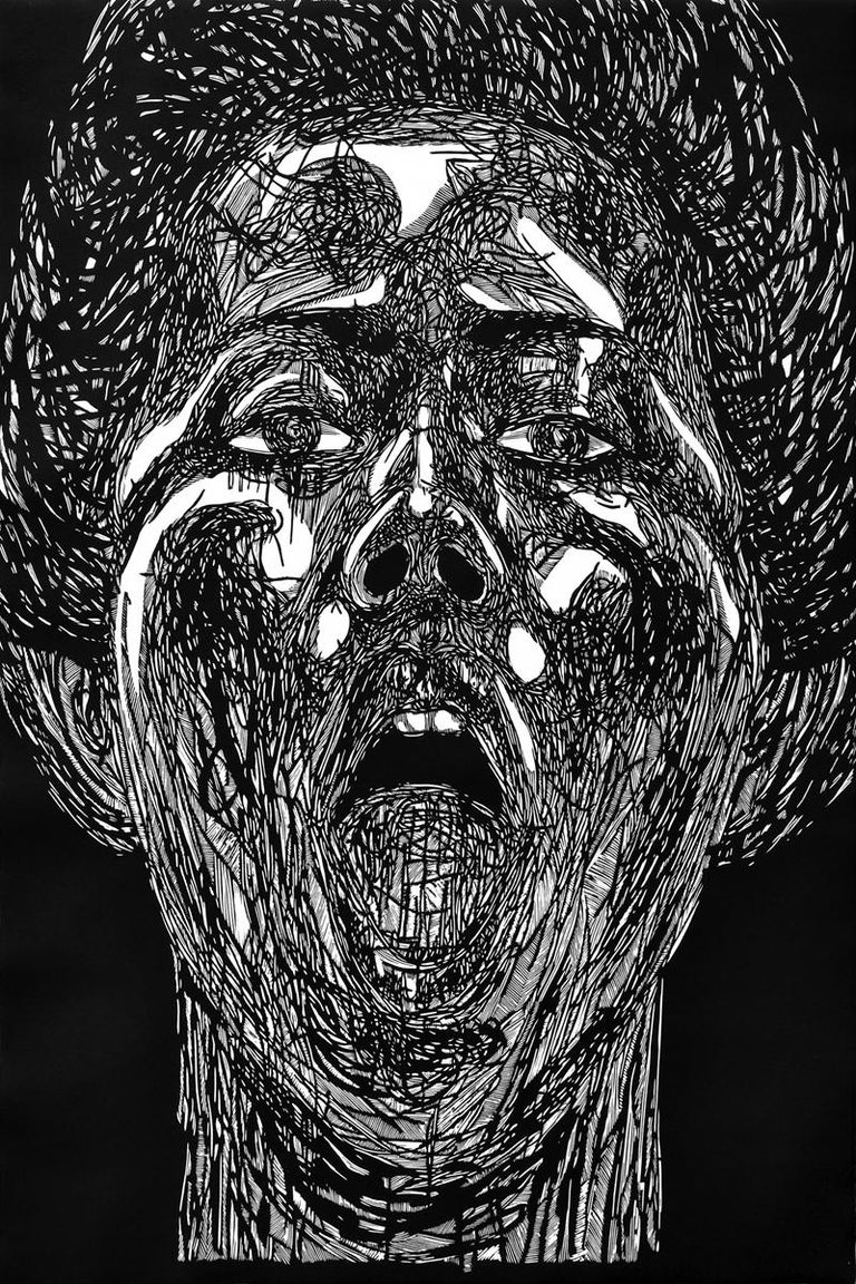 Ana Cazares - Ana Cazares, ¨Lengua afuera¨, 2019, Woodcut, 44.1x29.9 in ...