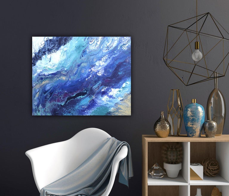 Ana Hefco - Waves Drama, Painting, Acrylic on Canvas For Sale at 1stDibs