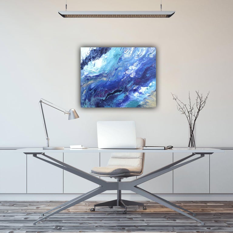 Ana Hefco - Waves Drama, Painting, Acrylic on Canvas For Sale at 1stDibs