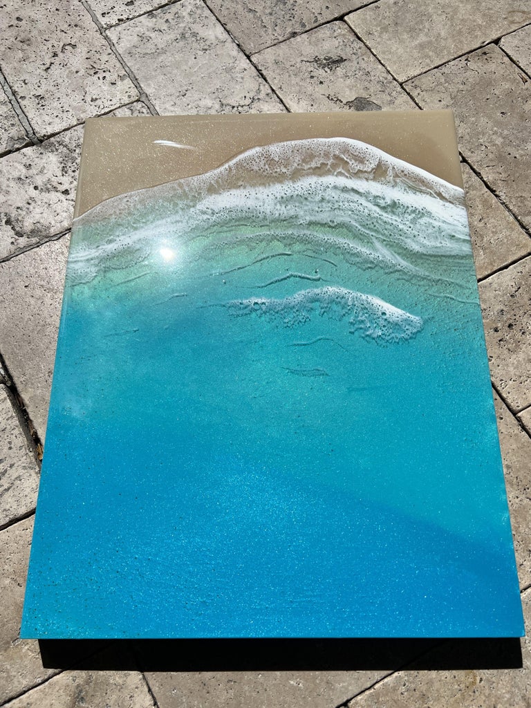 Ana Hefco - Waves Thrill, Painting, Acrylic on MDF Panel For Sale at ...