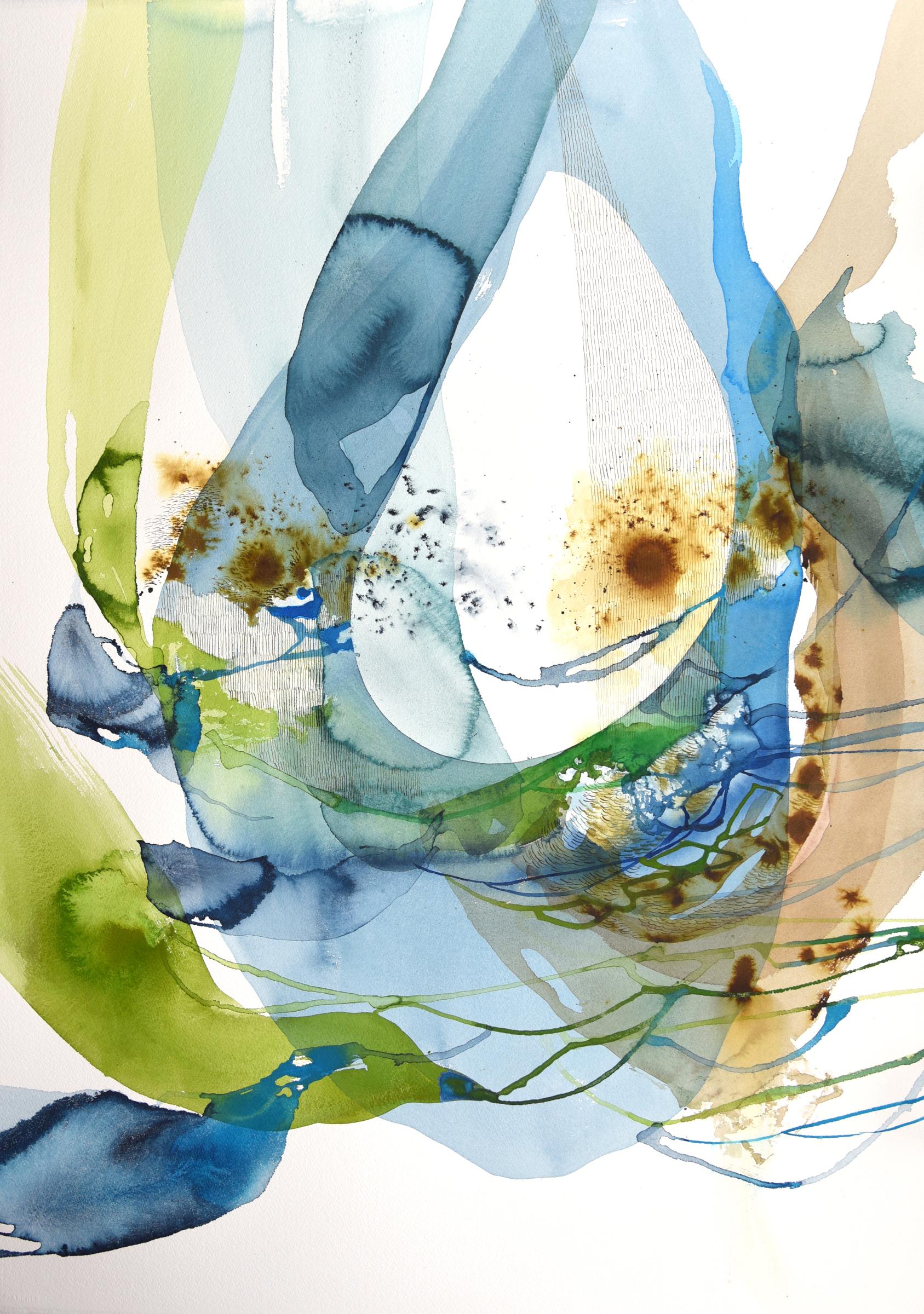 Ana Zanic - Ana Žanić "Viridis 1" Watercolor on Paper For Sale at 1stDibs