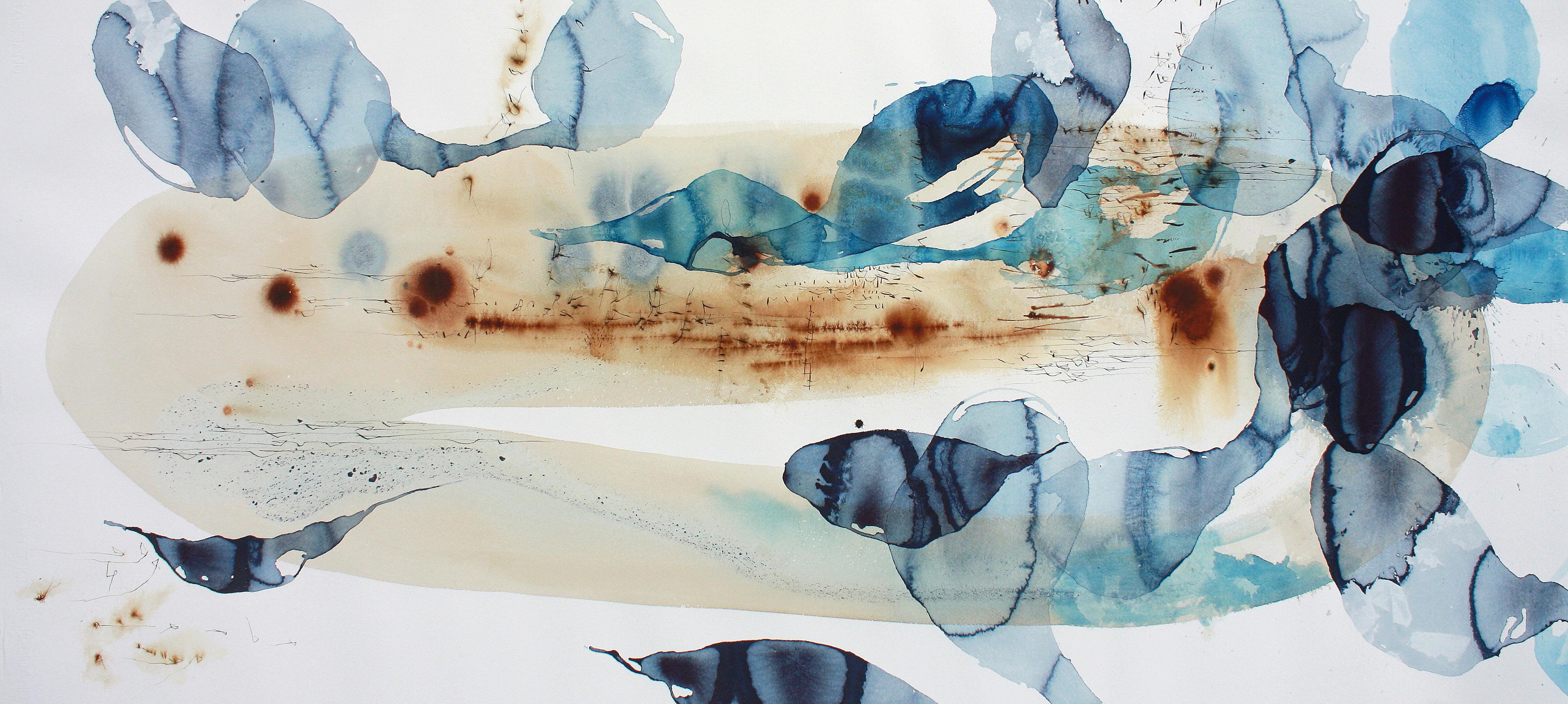 Ana Zanic - Ana Zanic "Viridis (W-2020-8-18)" -- Abstract Watercolor ...