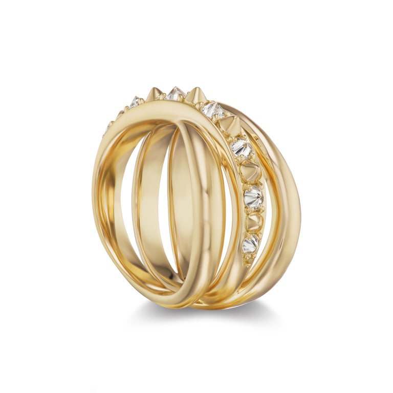 Customizable AnaKatarina 18k Gold and Inverted Diamond 'Attitude' Ring ...