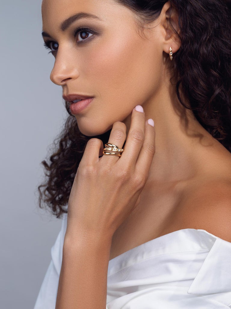 Customizable AnaKatarina 18k Gold and Inverted Diamond 'Attitude' Ring ...